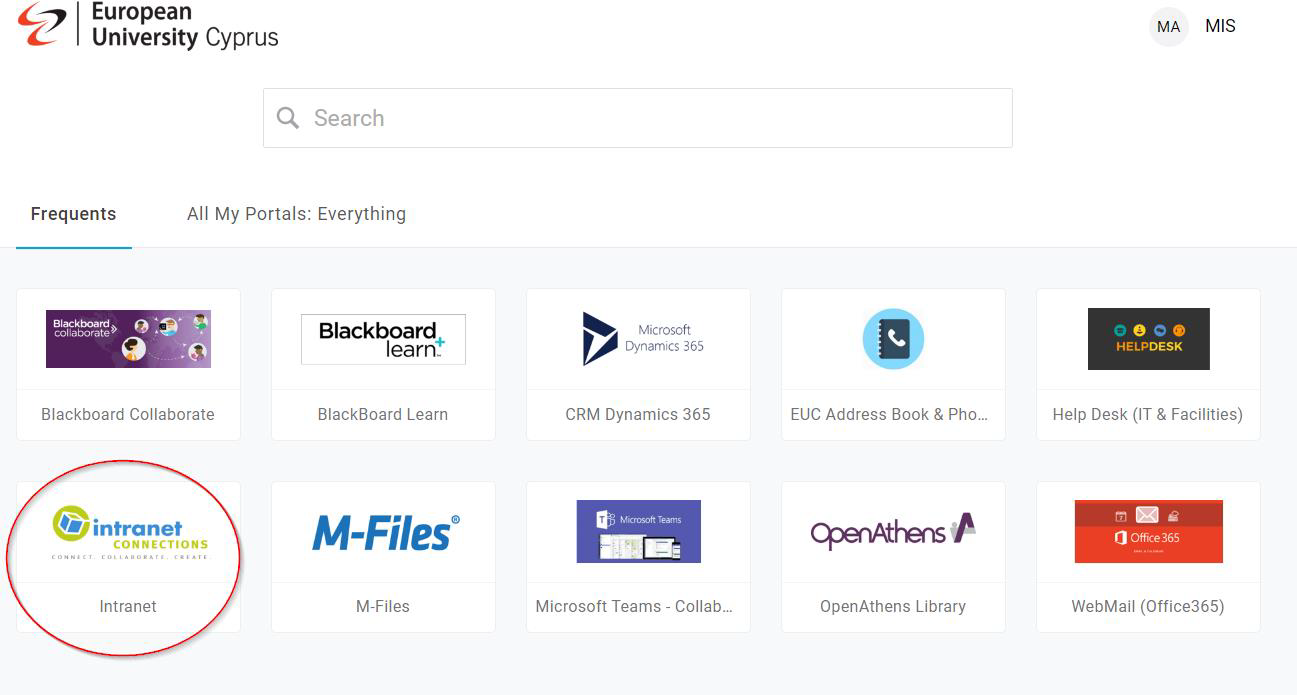How to log in to Intranet – European University Cyprus